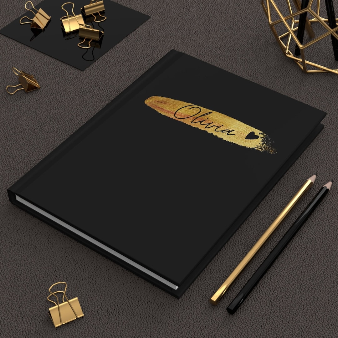 Personalized Gold Journal, Matte Hardcover Notebook - Etsy