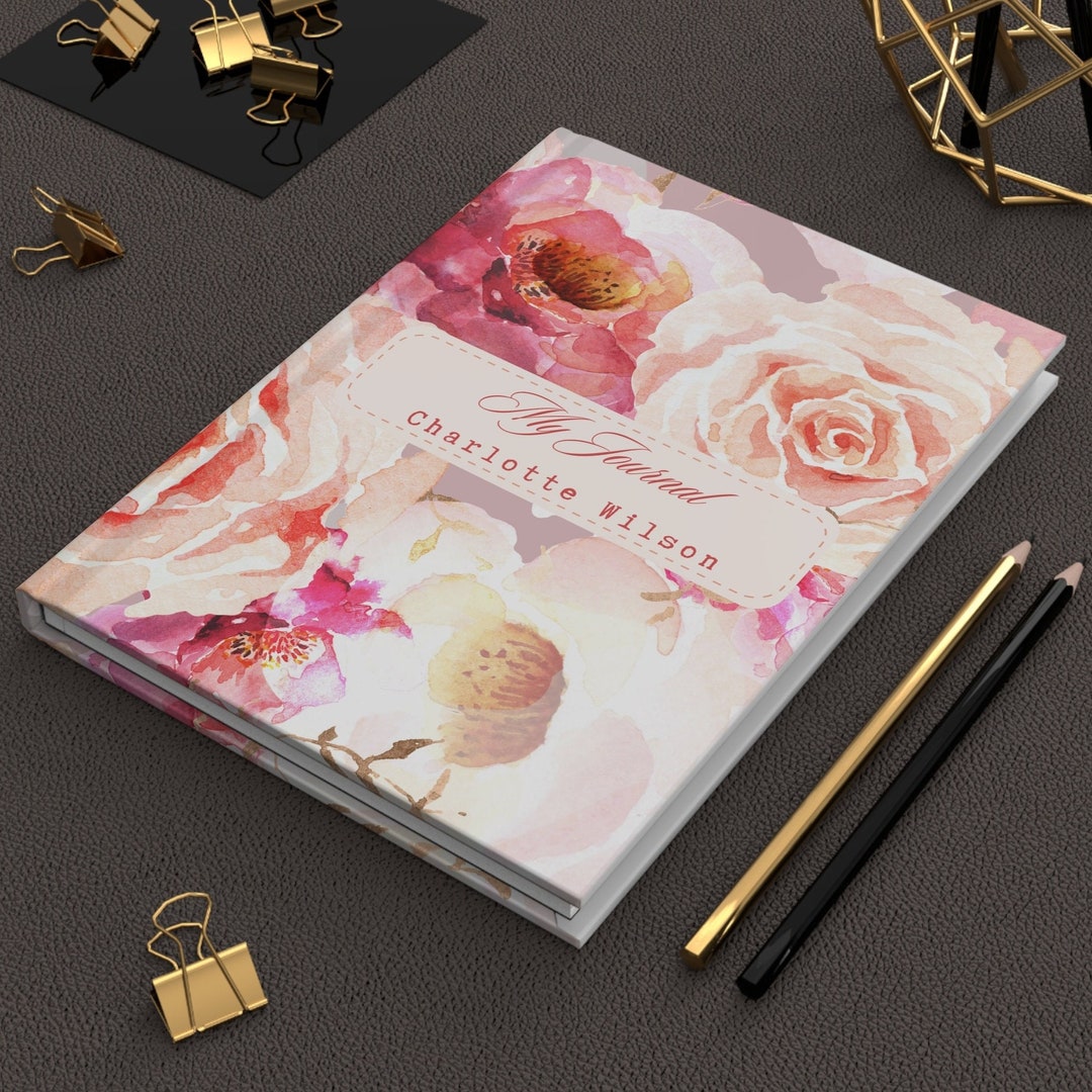Personalized Floral Journal for Women, Watercolor Flowers Journal ...