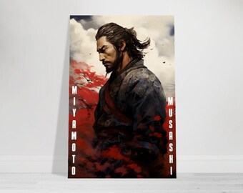 Samurai Miyamoto Musashi Poster, Martial Arts Dojo Wall Art - Etsy