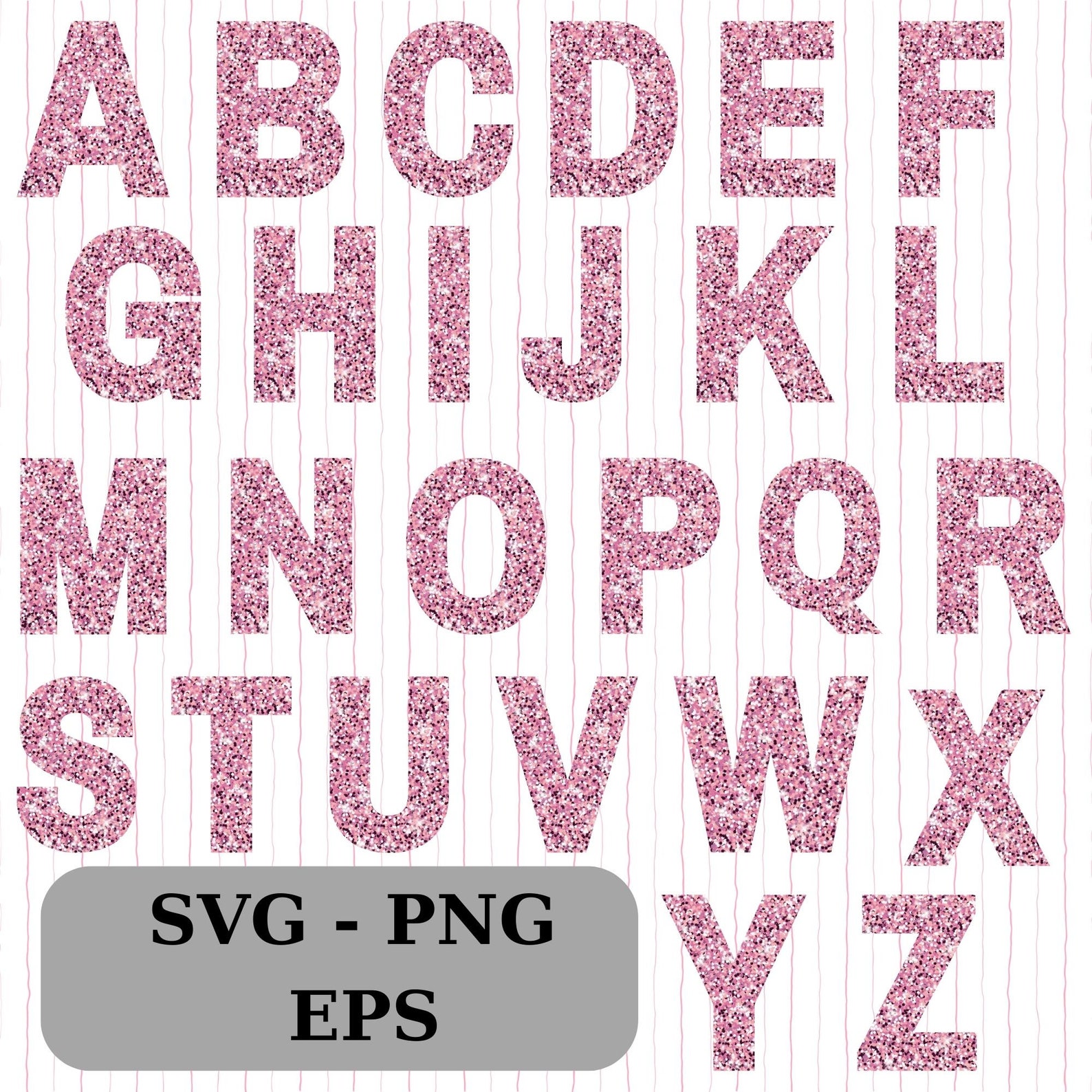 Pink Glitter Alphabet Glitter Alphabet Alphabet PNG SVG - Etsy