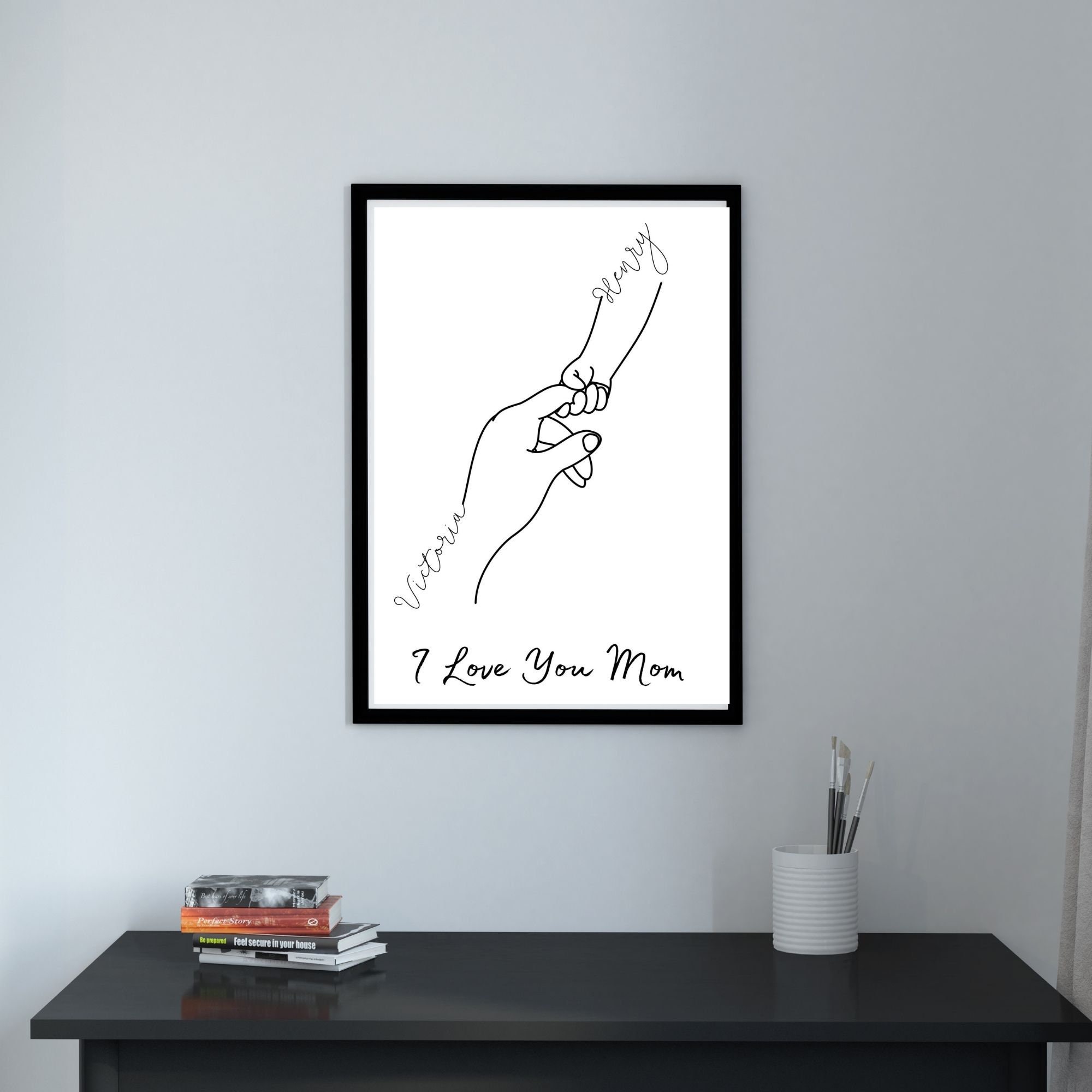 Personalized Mom Line Art Personalized Mom Gift Mom and Baby - Etsy