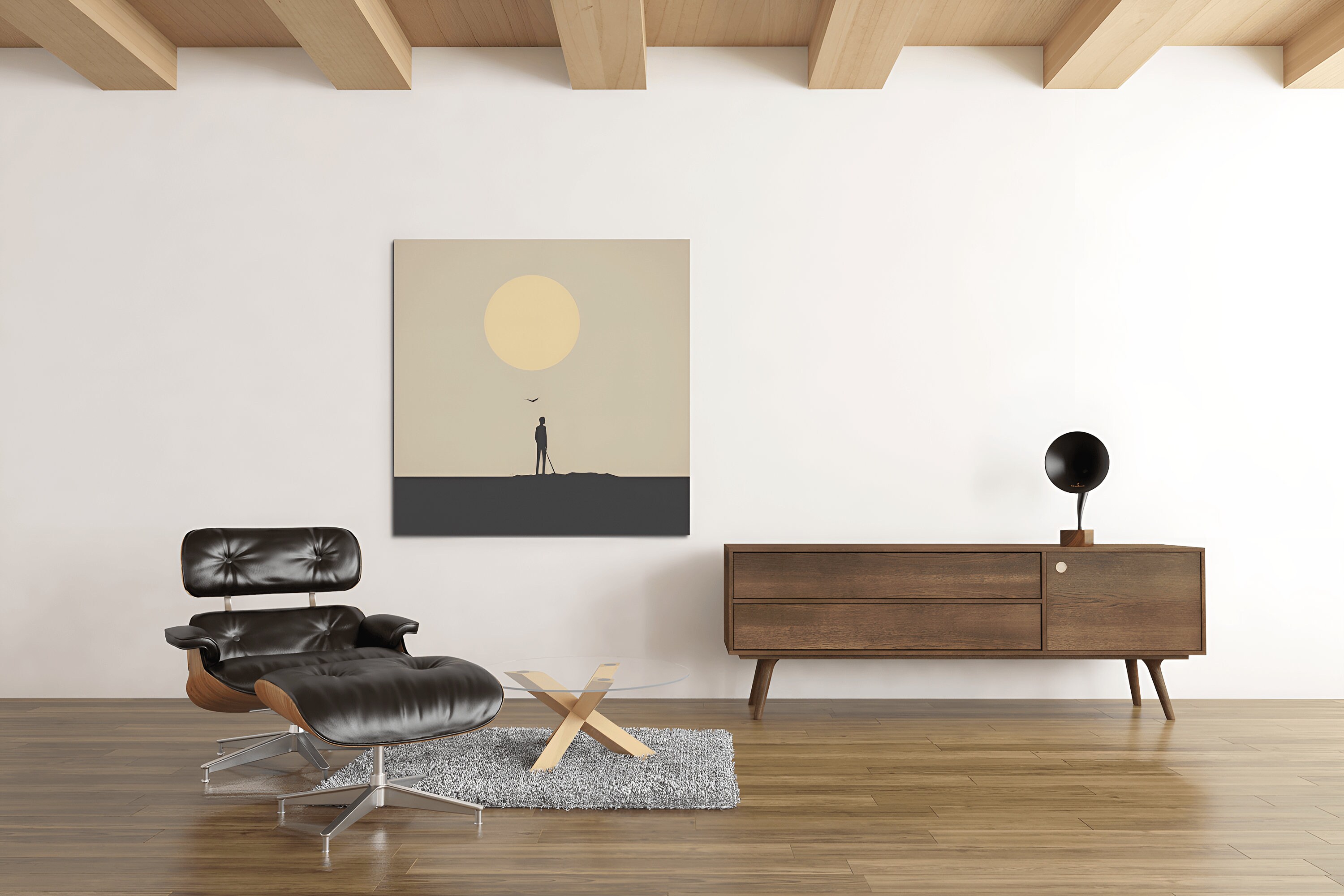 Minimalist Digital Art : Shadow of a Man - Etsy