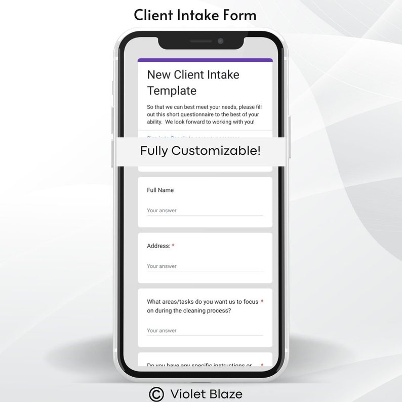 CLIENT INTAKE FORM customizable Template - Etsy