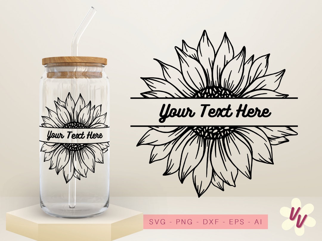 Sunflower Name Border Frame SVG, Personalized Sunflower Name Frame SVG ...