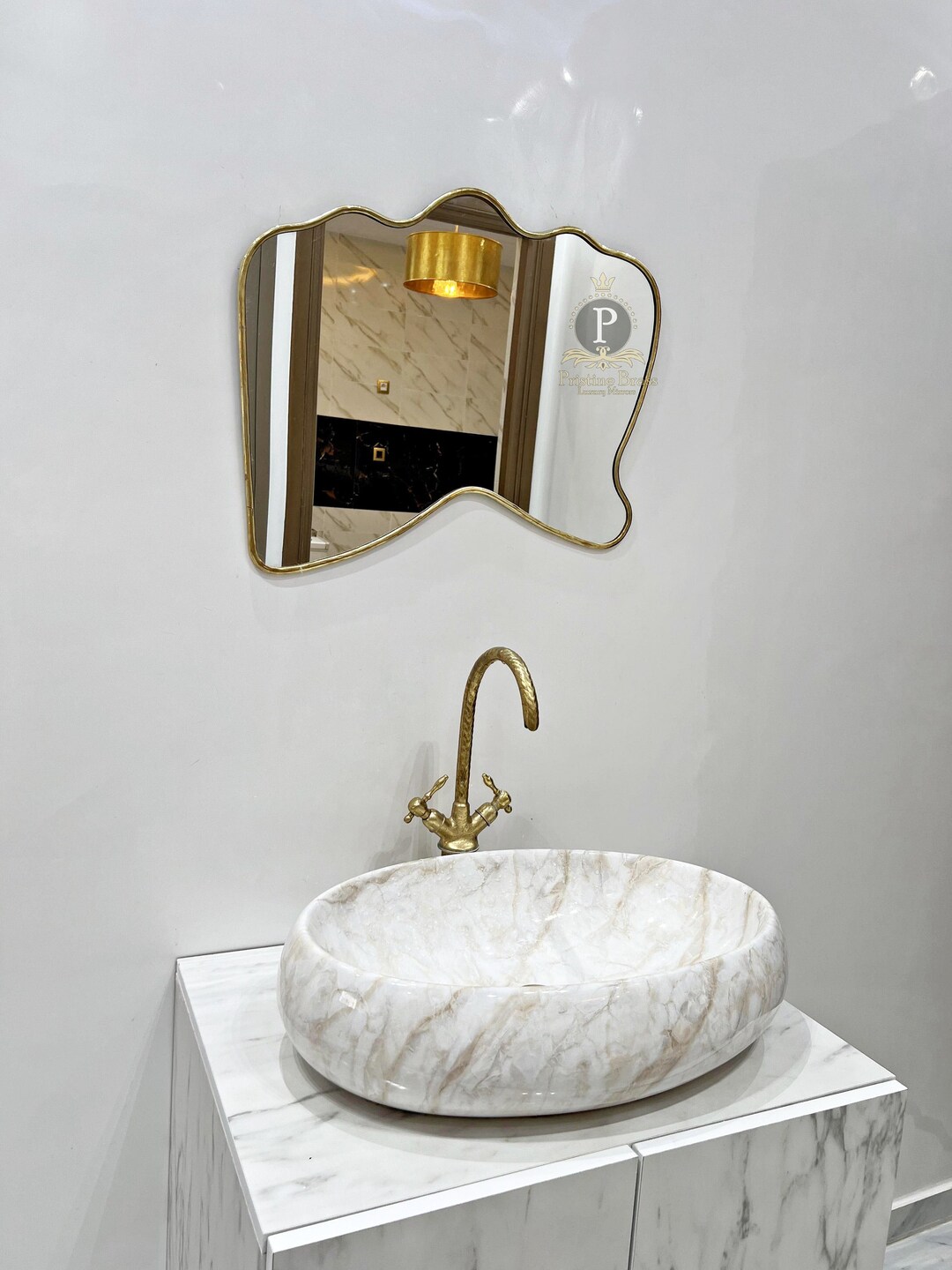 Wall Mirror, Curved Corner, Mirror for Door, Squiggly Mirror Full ...