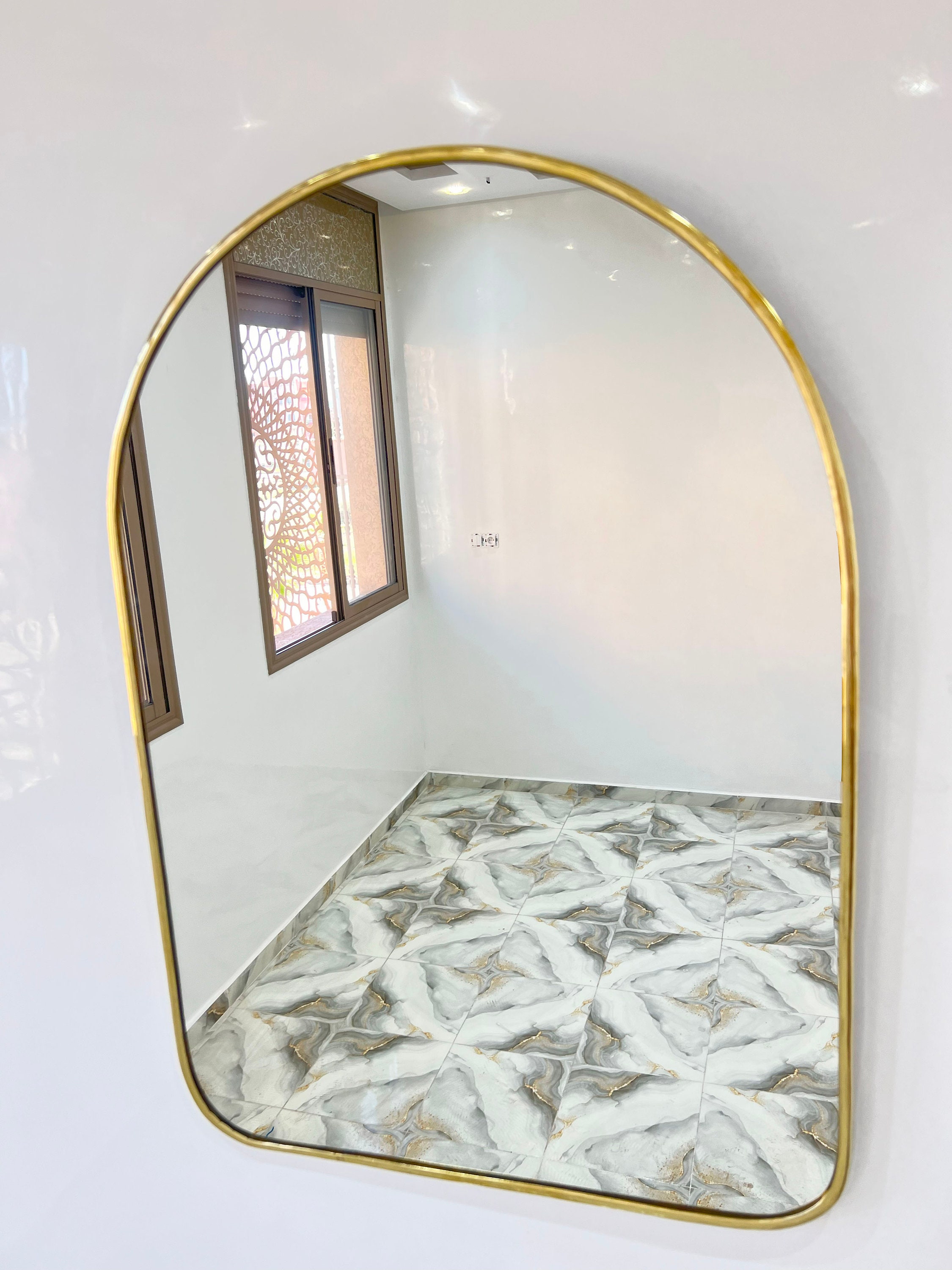 Decorative Wall Mirror, Antique Brass Mirror, Customized Mirror, Golden ...