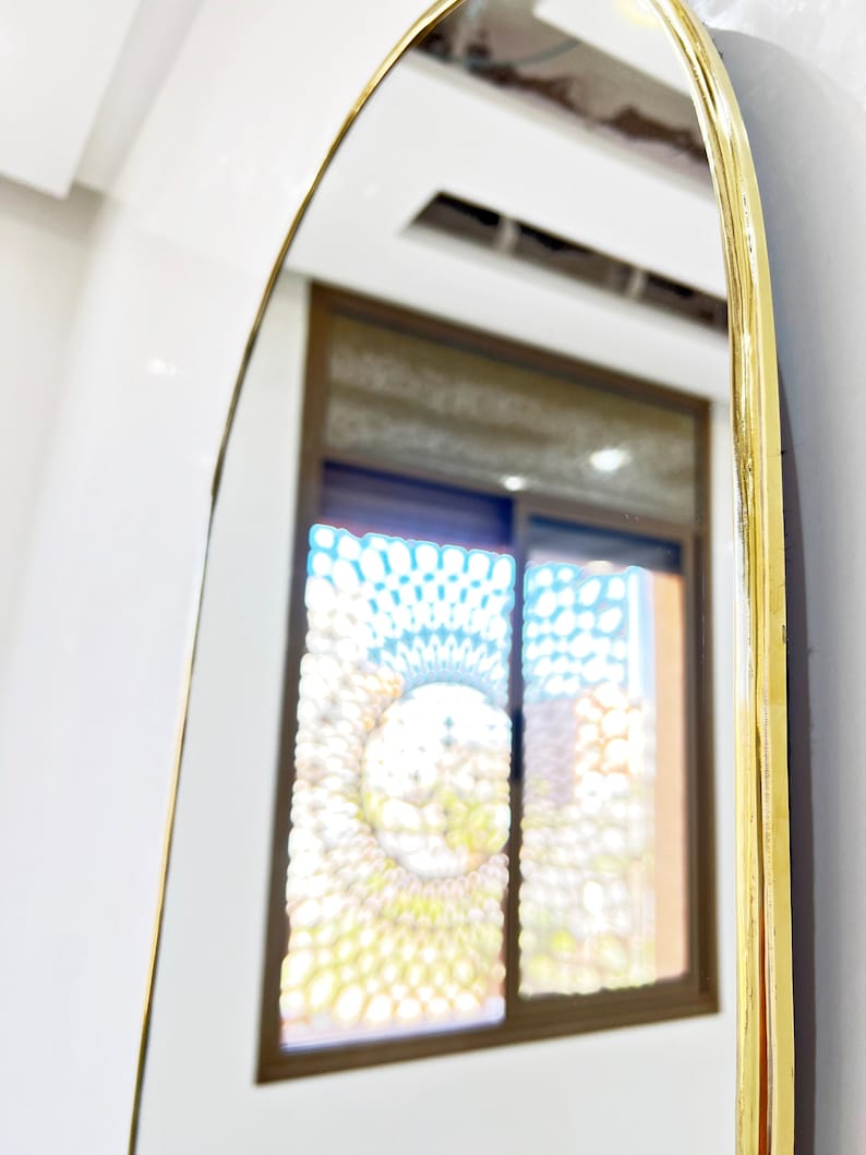 Arch Mirror, Antique Brass Mirror, Customized Mirror, Golden Bathroom ...