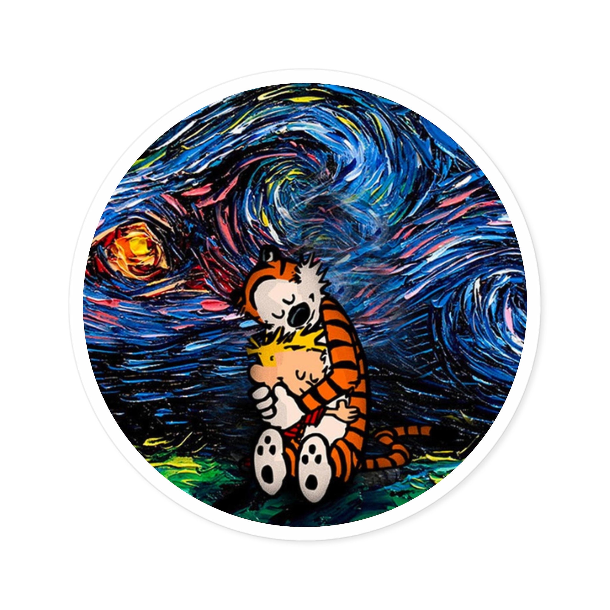 Calvin and Hobbes Round Stickers, Indooroutdoor - Etsy