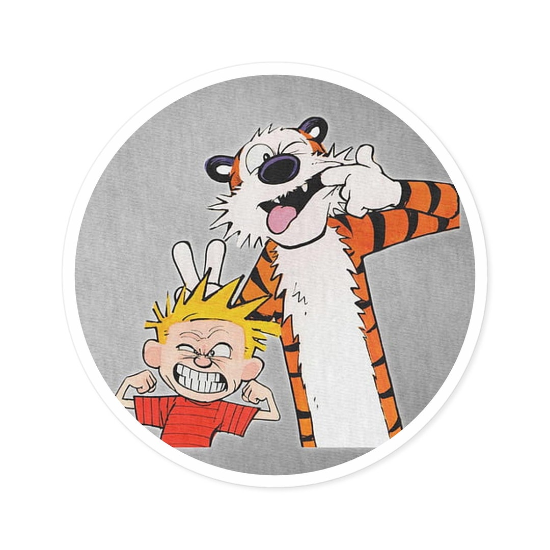 Calvin and Hobbes Round Stickers Indooroutdoor - Etsy