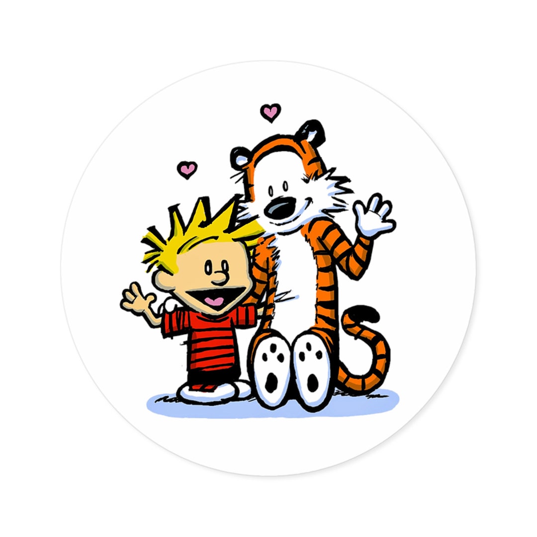 Calvin and Hobbes Round Stickers, Indooroutdoor - Etsy