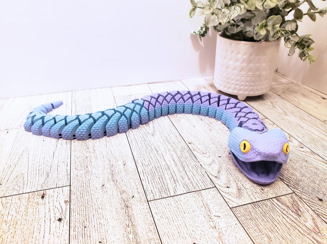 Articulated Bush Viper Snake Toy in Cotton Candy, Sensory Toy, Fidget ...
