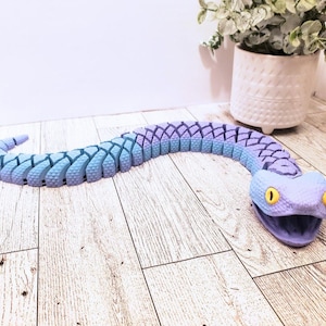 Articulated Bush Viper Snake Toy in Cotton Candy, Sensory Toy, Fidget ...