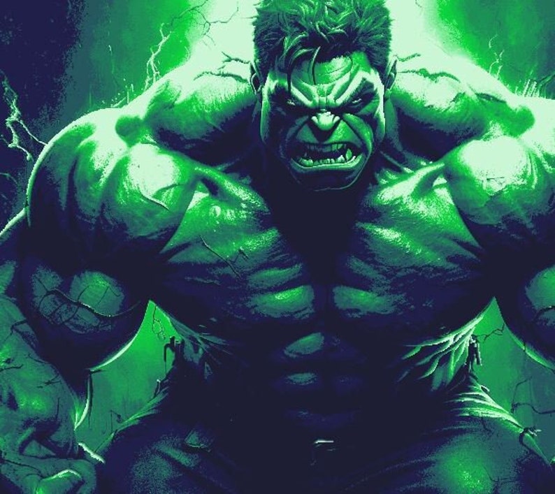Incredible Hulk Color/b&w 3D Printed Wall Art, 200mm X 200mm - Etsy