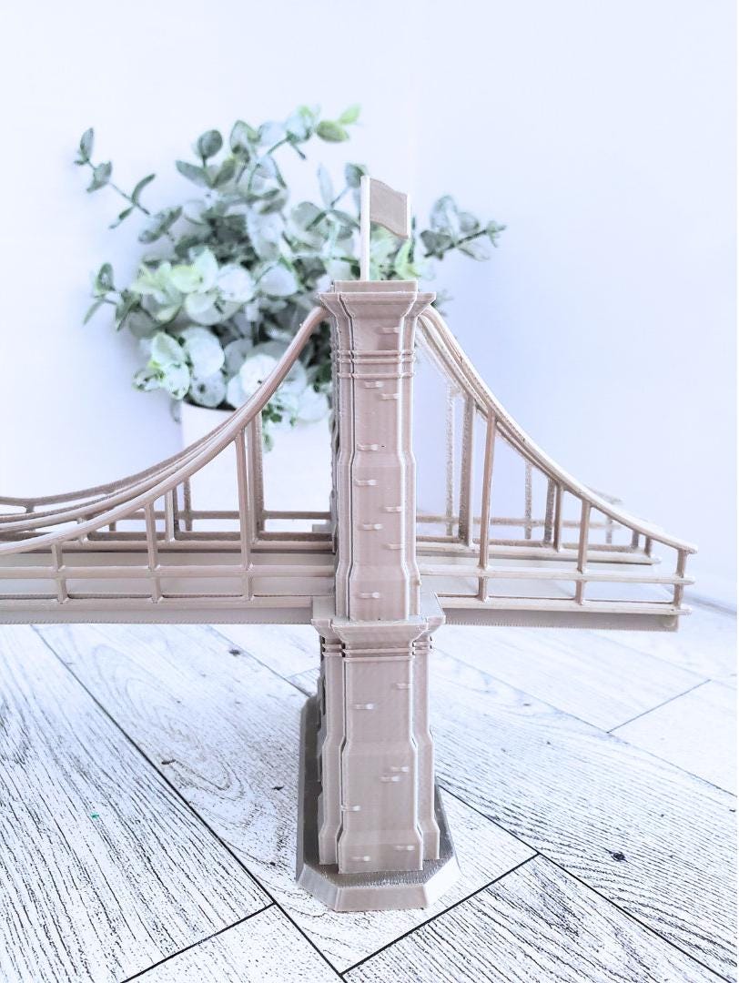 3D Printed Brooklyn Bridge Model, New York Decor, Variety of Colors ...
