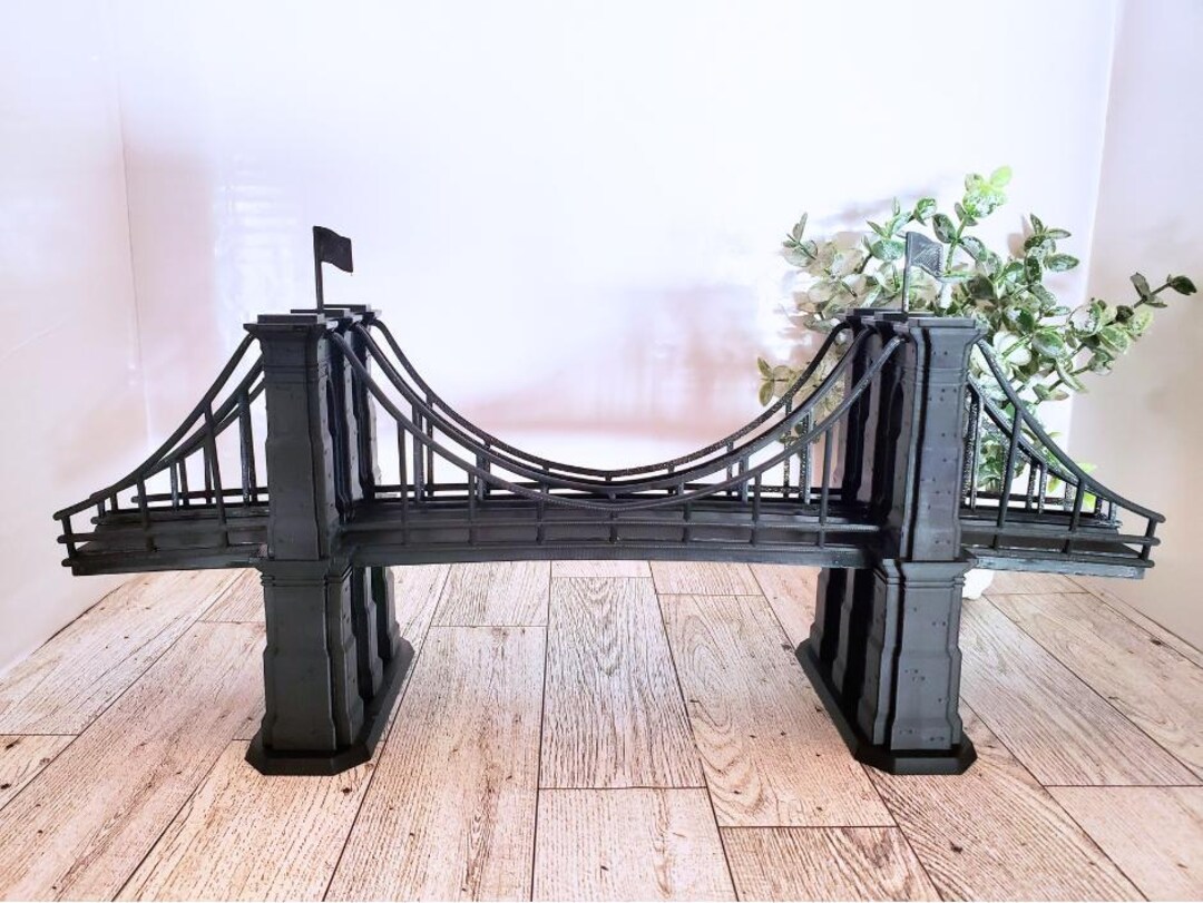 3D Printed Brooklyn Bridge Model in Matte Black, New York Decor ...