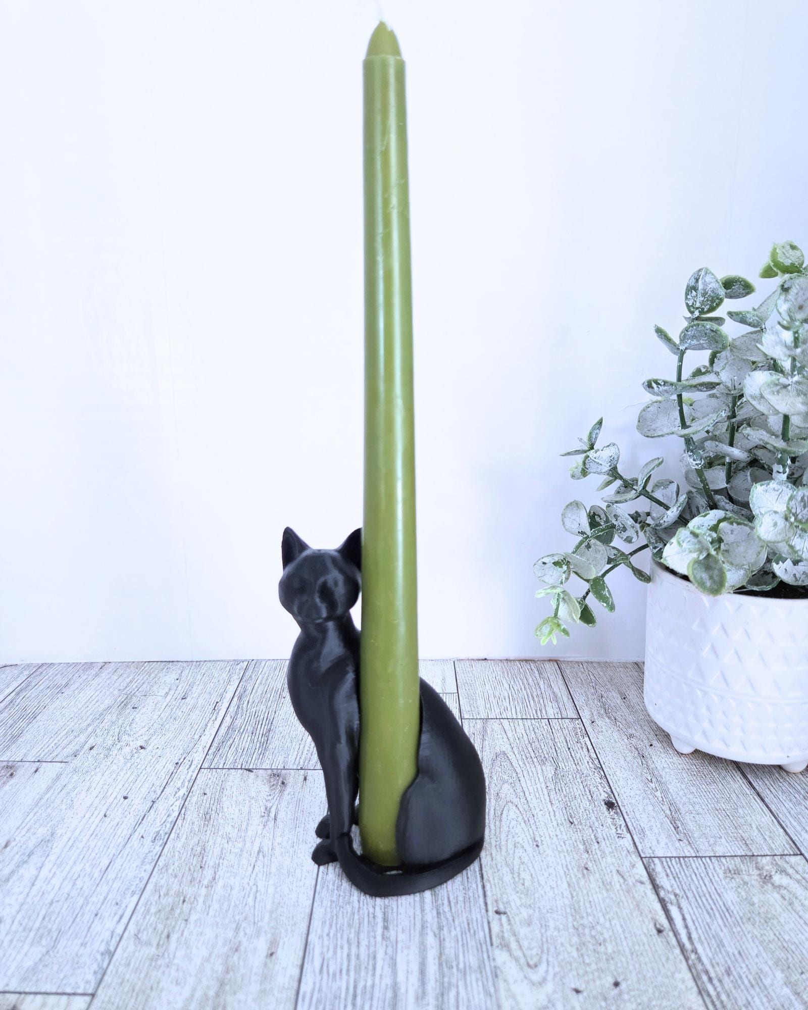 Black Cat LED Candlestick Holder – Cute & Spooky Halloween Decor, Cozy ...