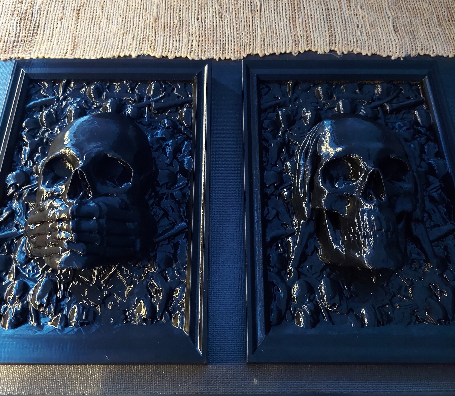 Three Wise Skulls Halloween Wall Art, Hear No Evil, See No Evil, and ...