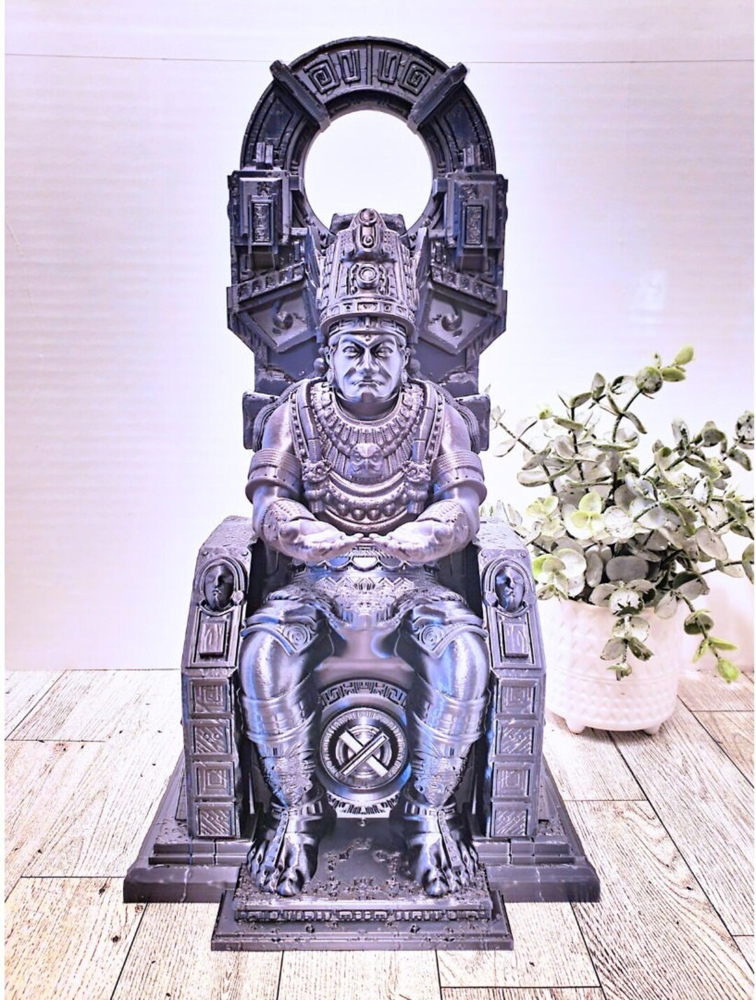 Aztec King on Throne Game Controller Holder in Black Silk, Game ...