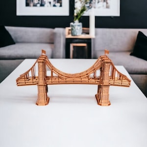 3D Printed Brooklyn Bridge Model in Bronze, New York Decor, Variety of ...
