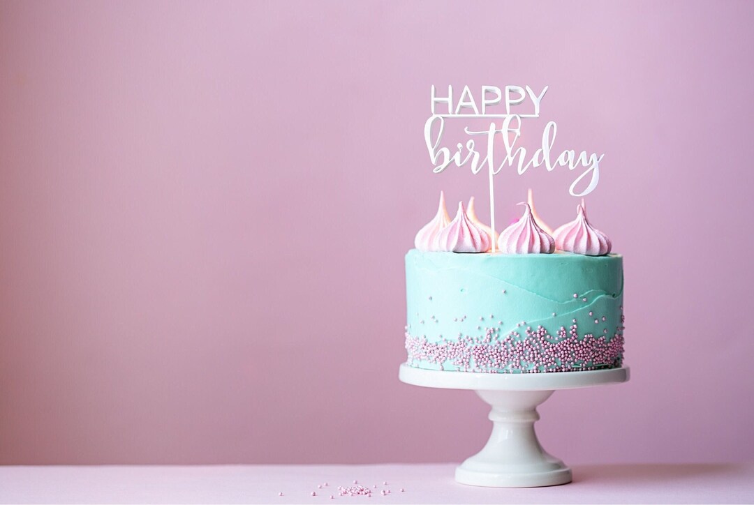 Personalized Happy Birthday Cake Topper: Custom 3D Printed Decor - Etsy