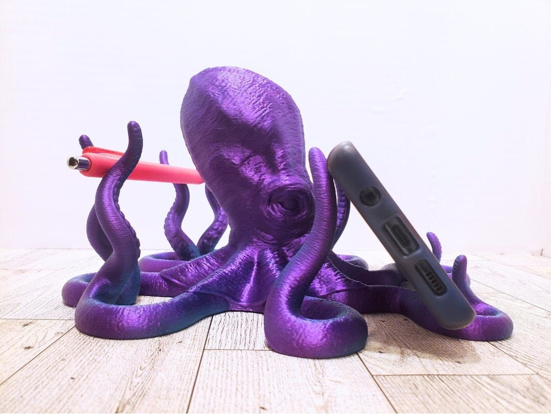 Octopus Desk Organizer, Phone Holder, Pencil Holder, Nautical Theme ...