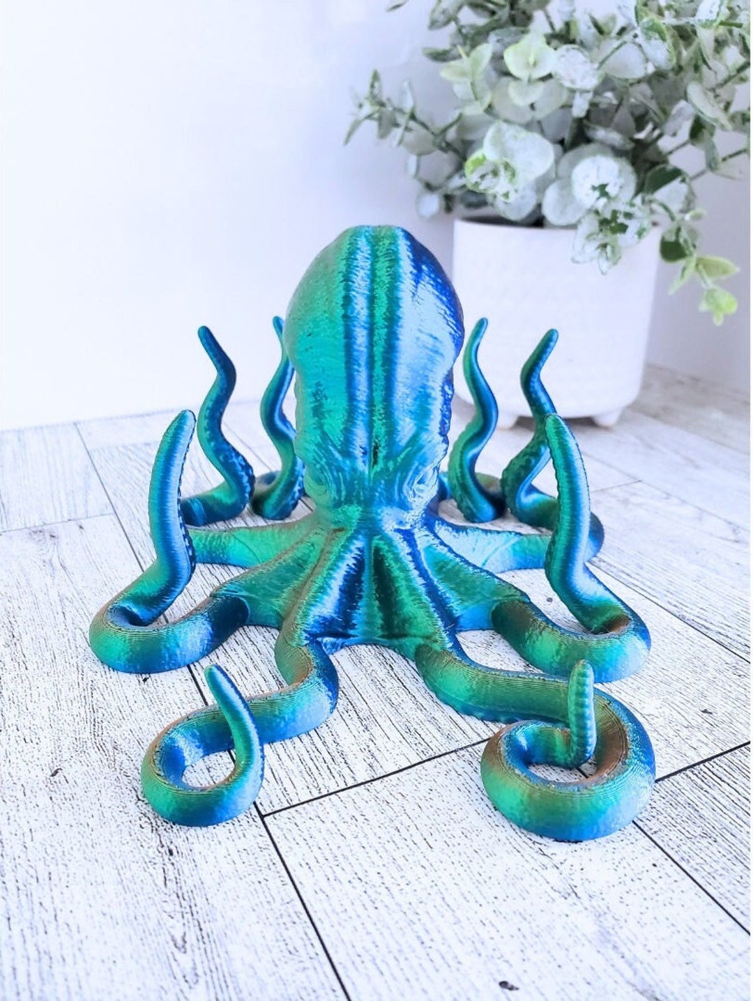 Octopus Desk Organizer, Phone Holder, Pencil Holder, Nautical Theme ...