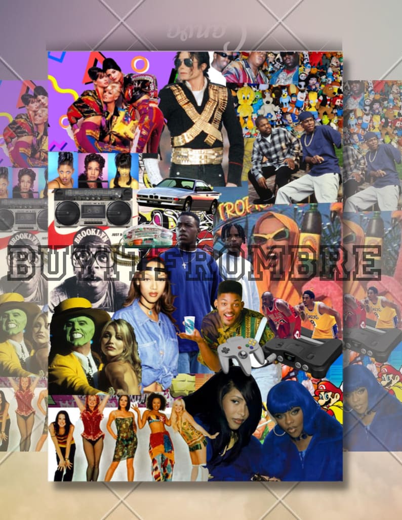 90s Retro Vintage Collage Poster - Etsy