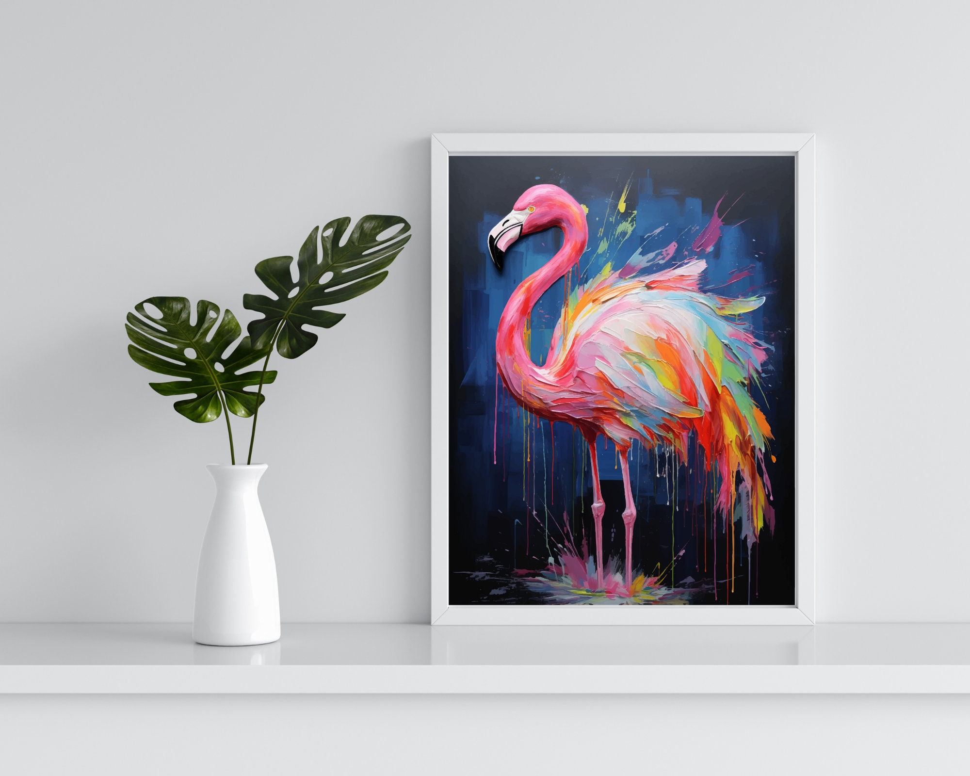 Colorful Flamingo Poster, Flamingo Wall Art, Flamingo Wall Decor, Bird ...