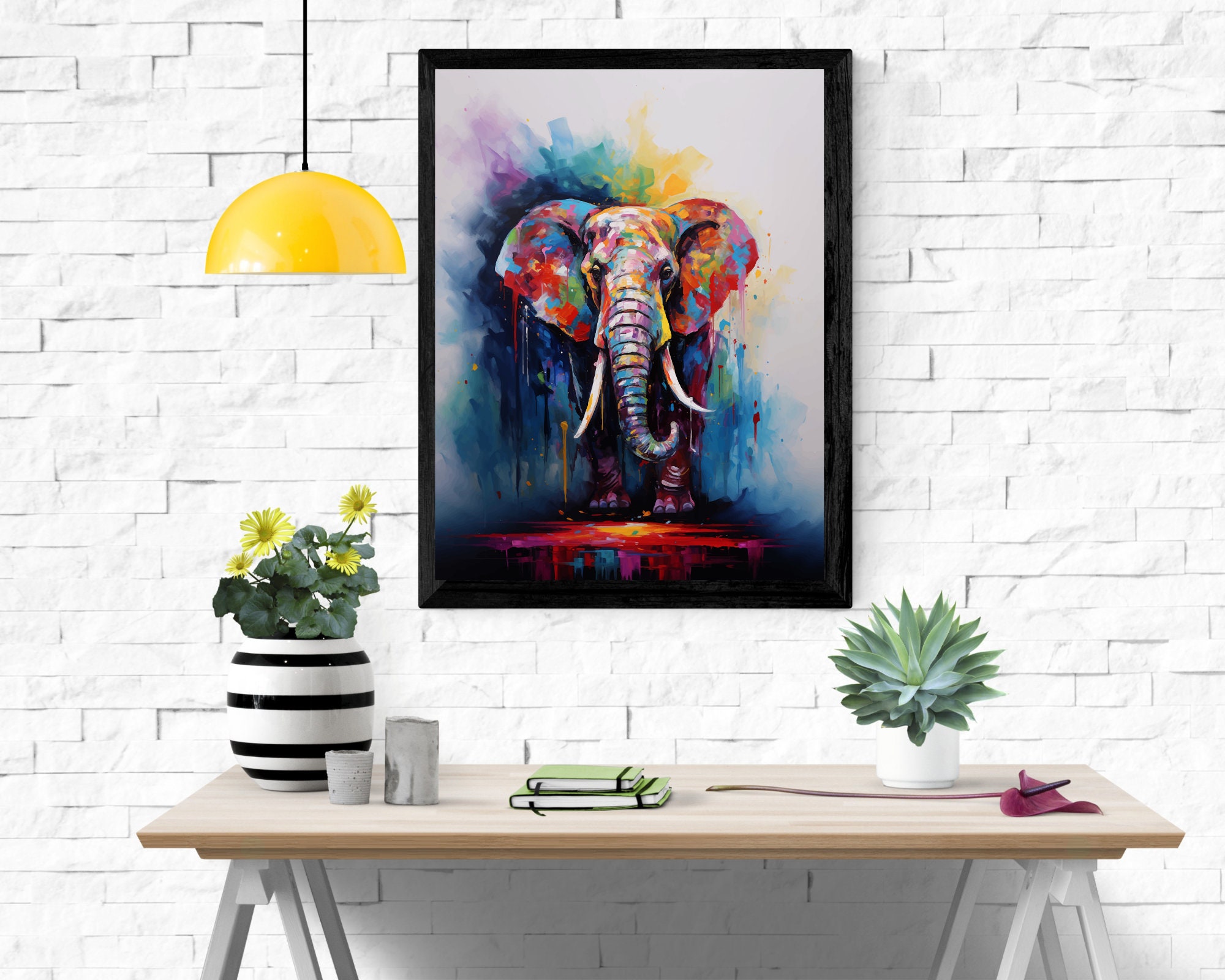 Elephant Color Splash Poster, Elephant Decor, Elephant Wall Art, Animal ...