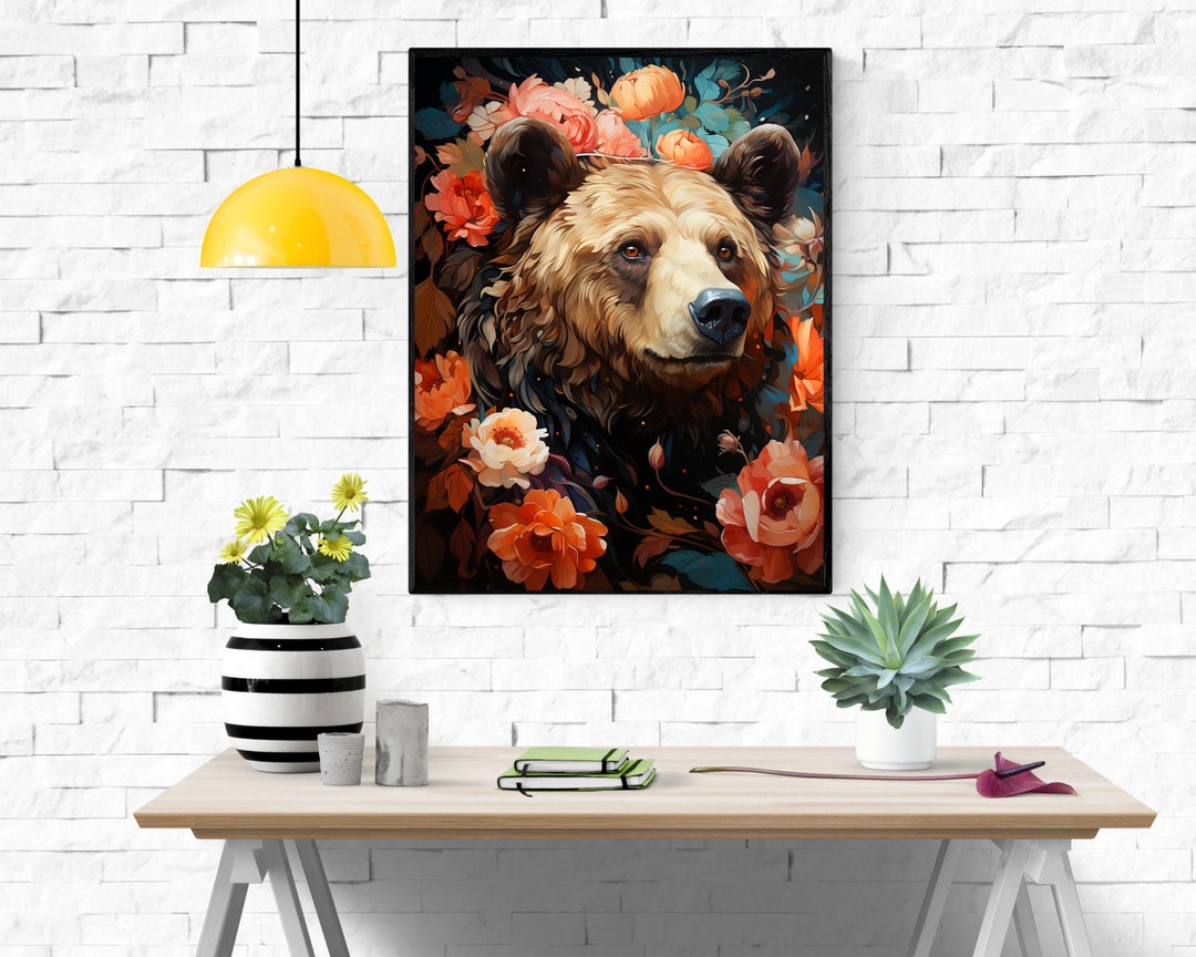 Animal Poster Art Bear Decor Bear Wall Art Poster Wall Art - Etsy