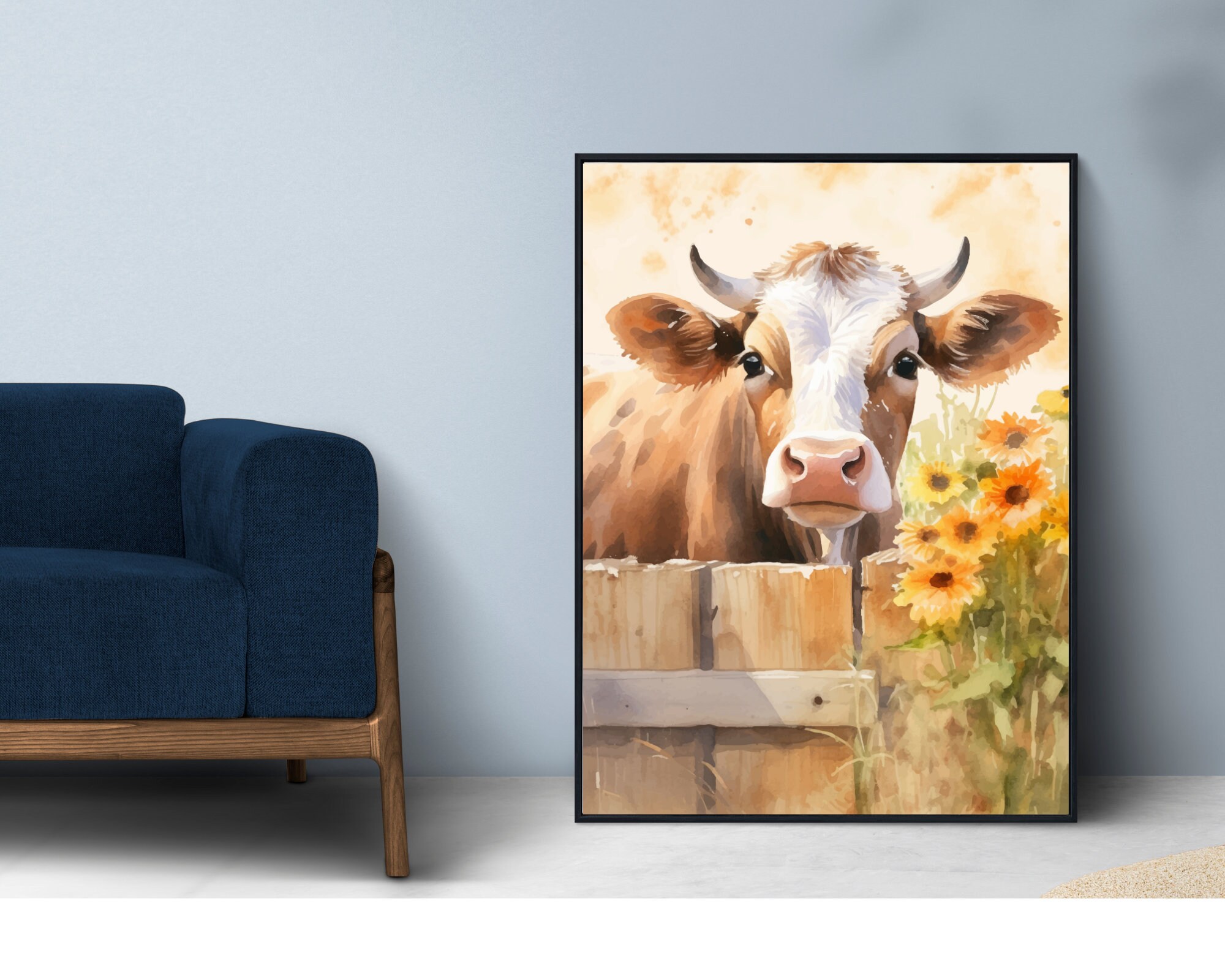 Highland Cow Poster, Farm Animals, Farmhouse Decor, Cow Art, Wall Decor ...