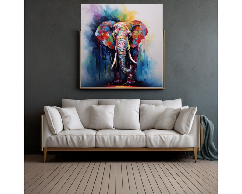 Elephant Color Splash Poster, Elephant Decor, Elephant Wall Art, Animal ...