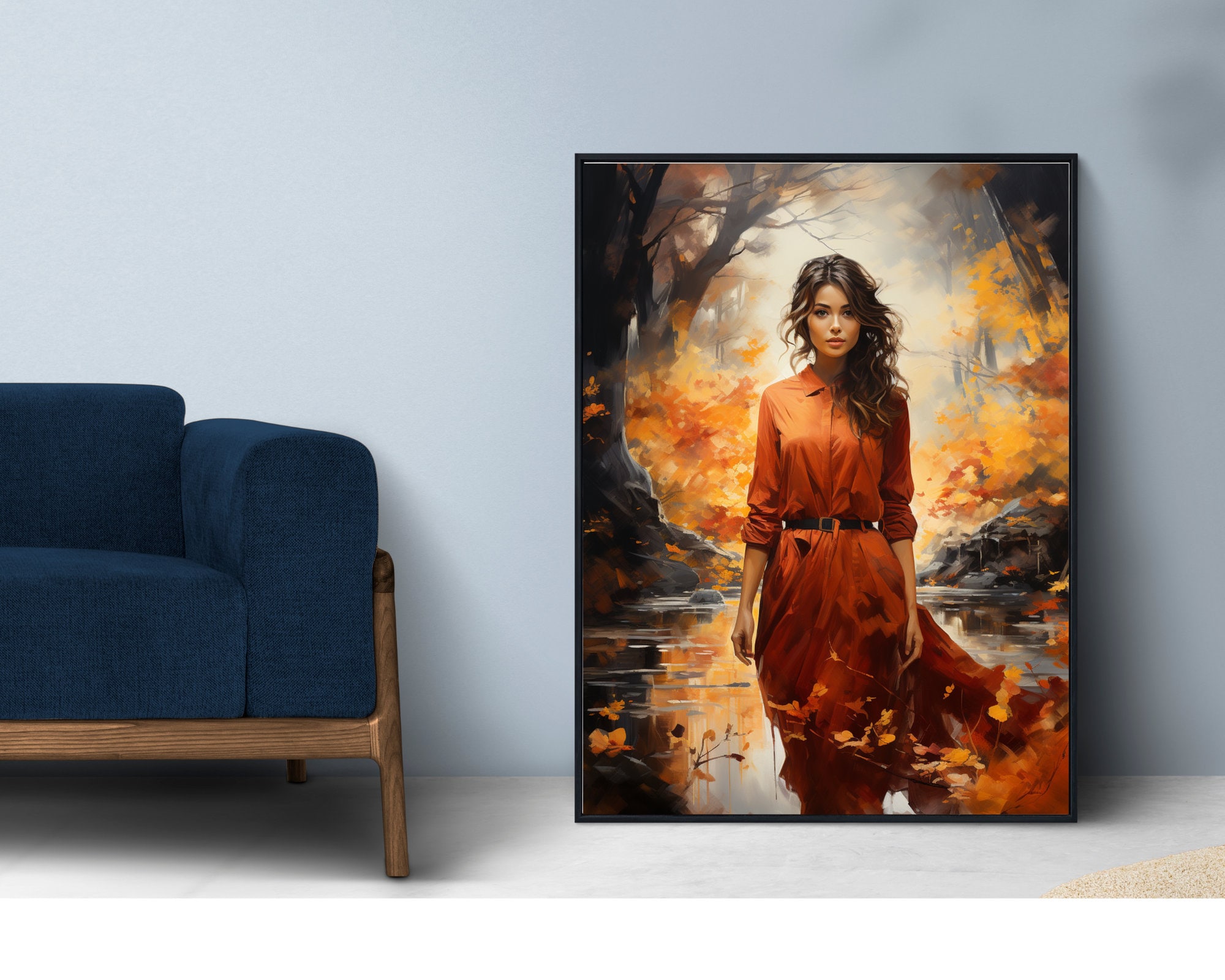 Beautiful Girl Poster, Autumn Fall Poster, Wall Art, Nature Wall Art ...