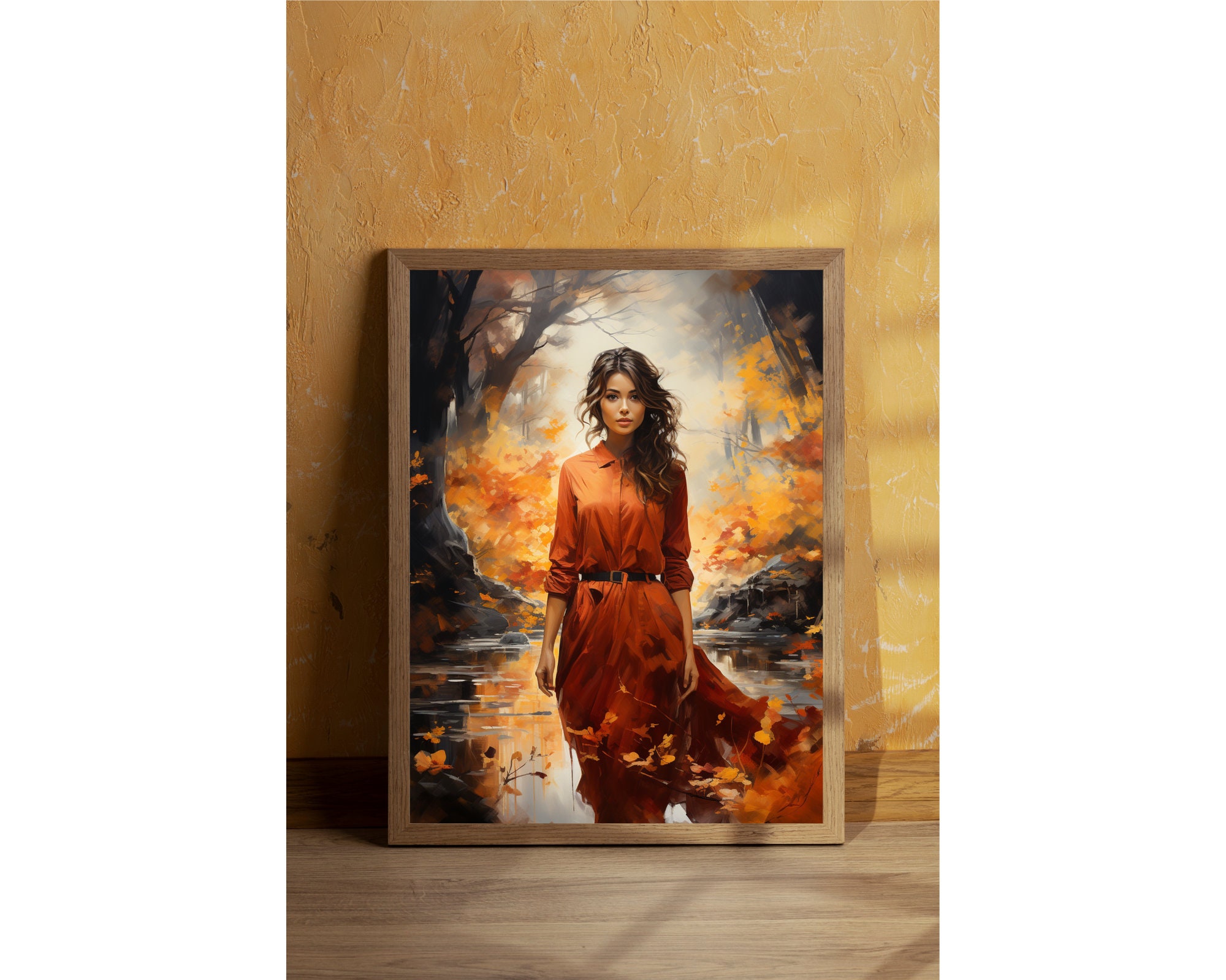 Beautiful Girl Poster, Autumn Fall Poster, Wall Art, Nature Wall Art ...