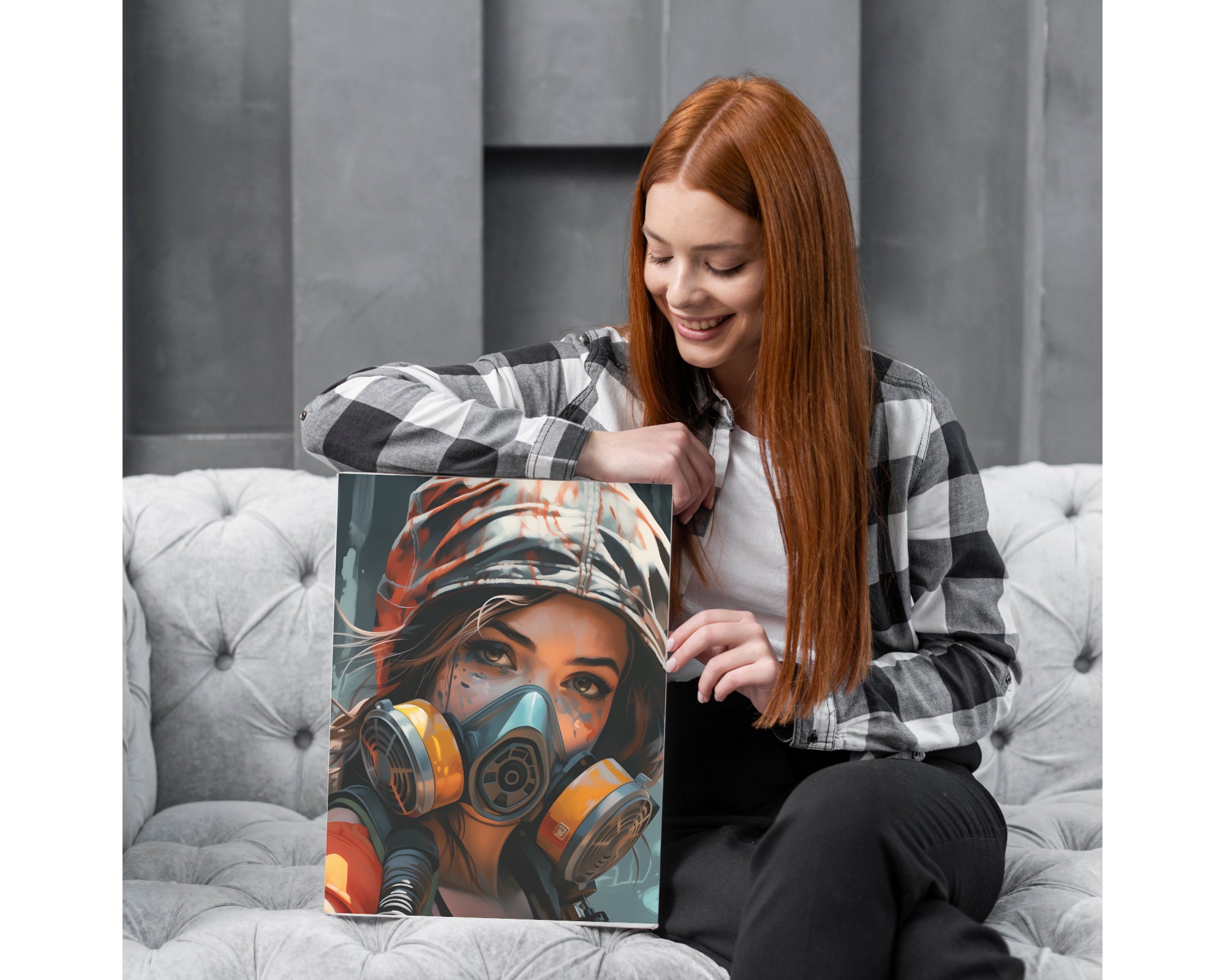 Cyberpunk Girl Poster, Commando Girl Art, Wall Decor, Wall Hanging ...