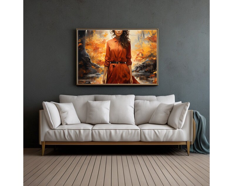 Beautiful Girl Poster, Autumn Fall Poster, Wall Art, Nature Wall Art ...