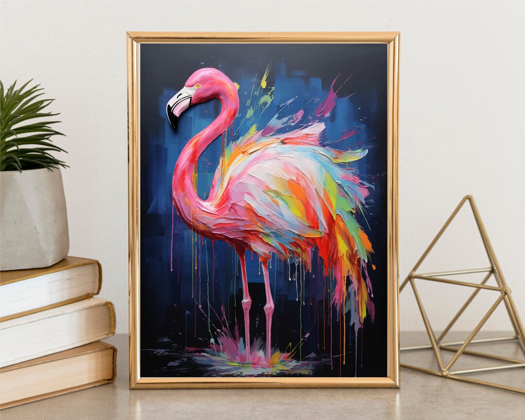 Colorful Flamingo Poster, Flamingo Wall Art, Flamingo Wall Decor, Bird ...
