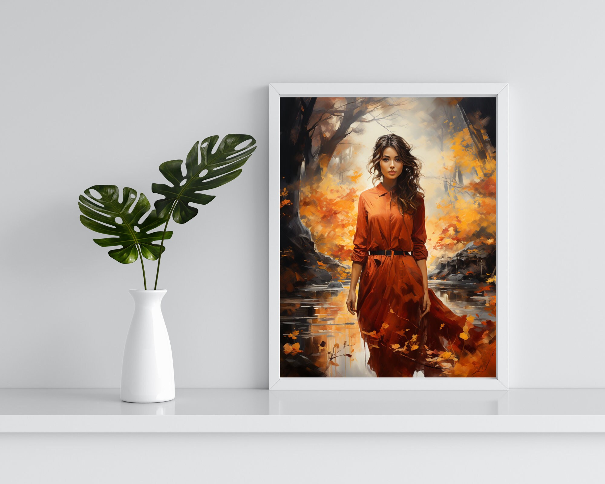 Beautiful Girl Poster, Autumn Fall Poster, Wall Art, Nature Wall Art ...