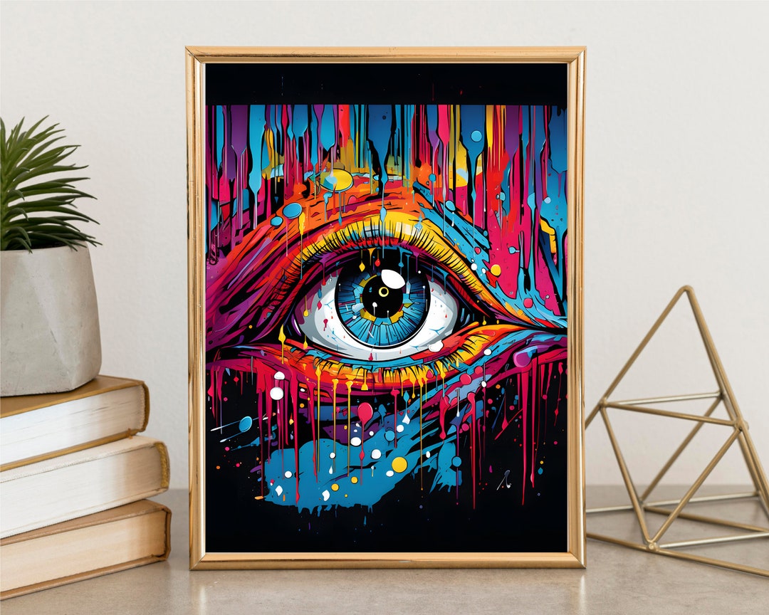 Eye Wall Decor, Colorful Eye Art, Abstract Colorful Eye, Wall Art, Eye ...