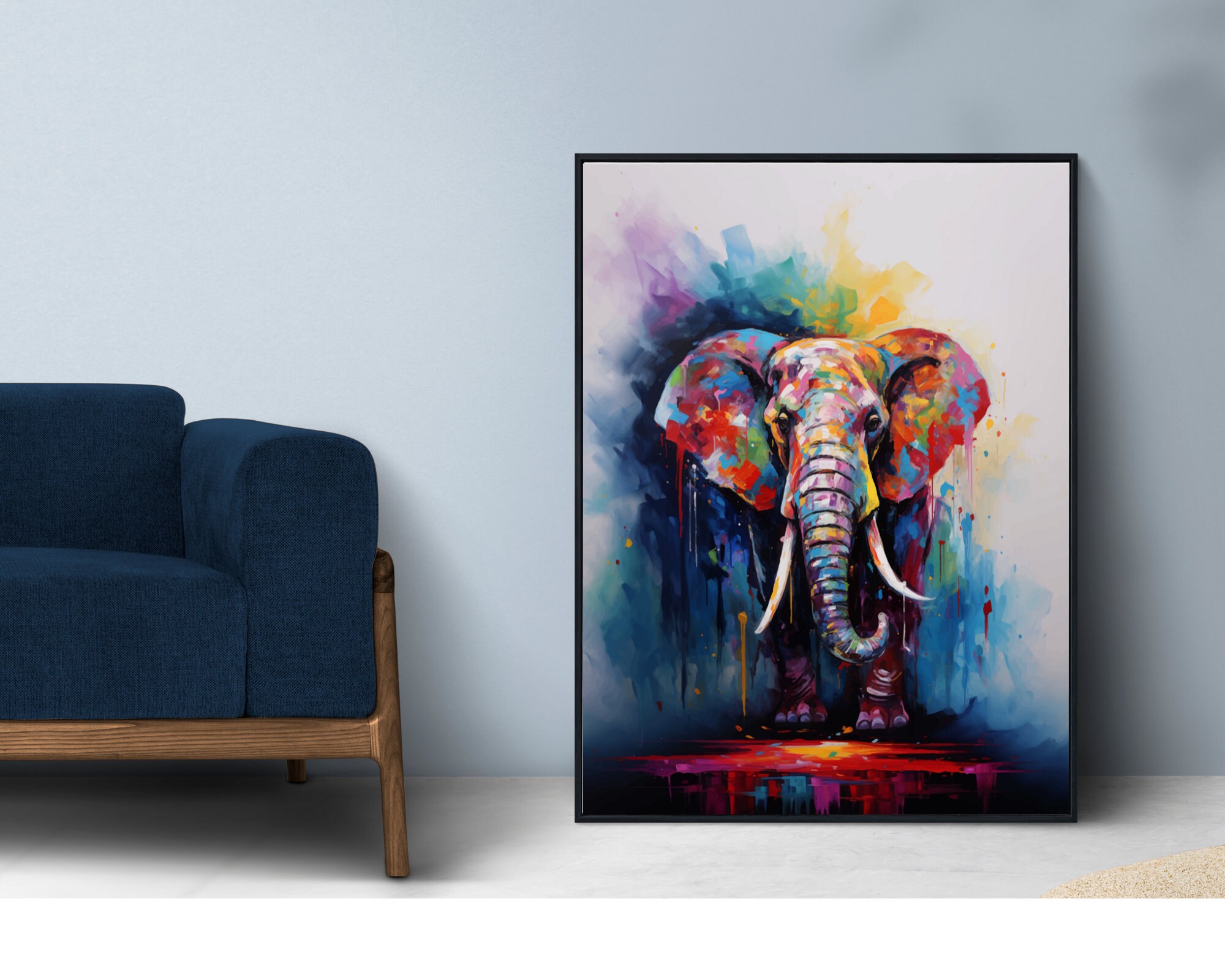 Elephant Color Splash Poster, Elephant Decor, Elephant Wall Art, Animal ...