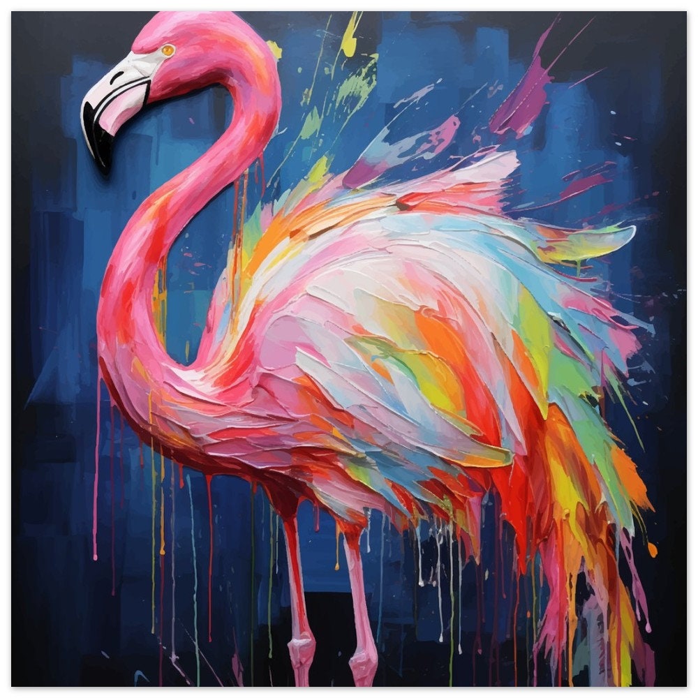 Colorful Flamingo Poster, Flamingo Wall Art, Flamingo Wall Decor, Bird ...