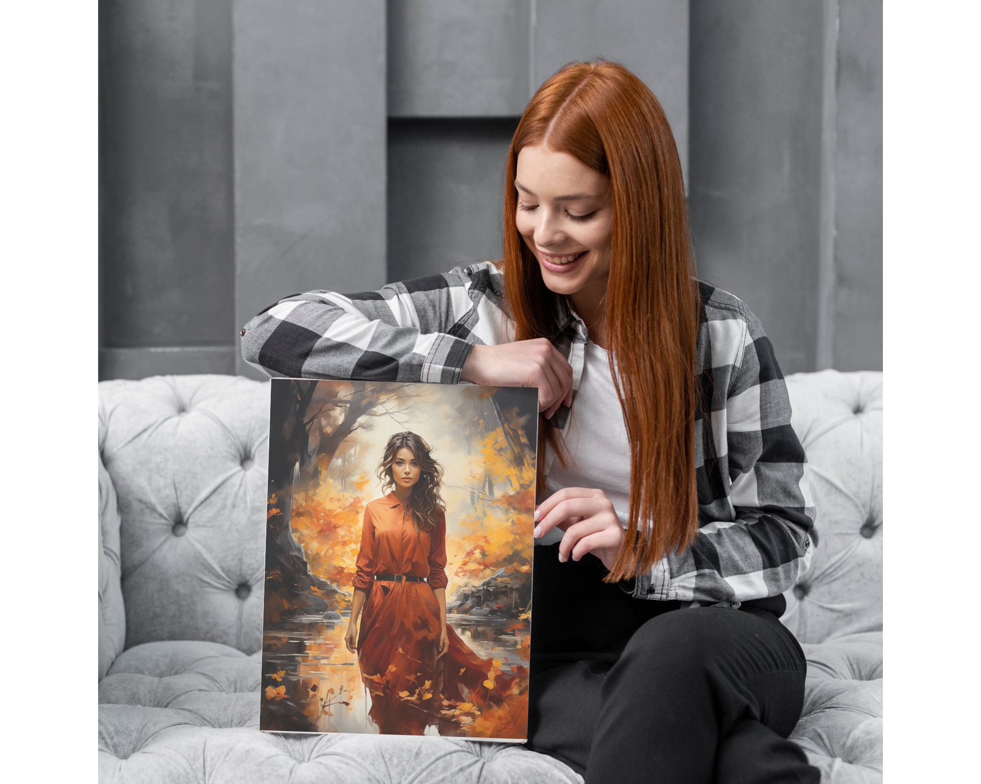 Beautiful Girl Poster, Autumn Fall Poster, Wall Art, Nature Wall Art ...
