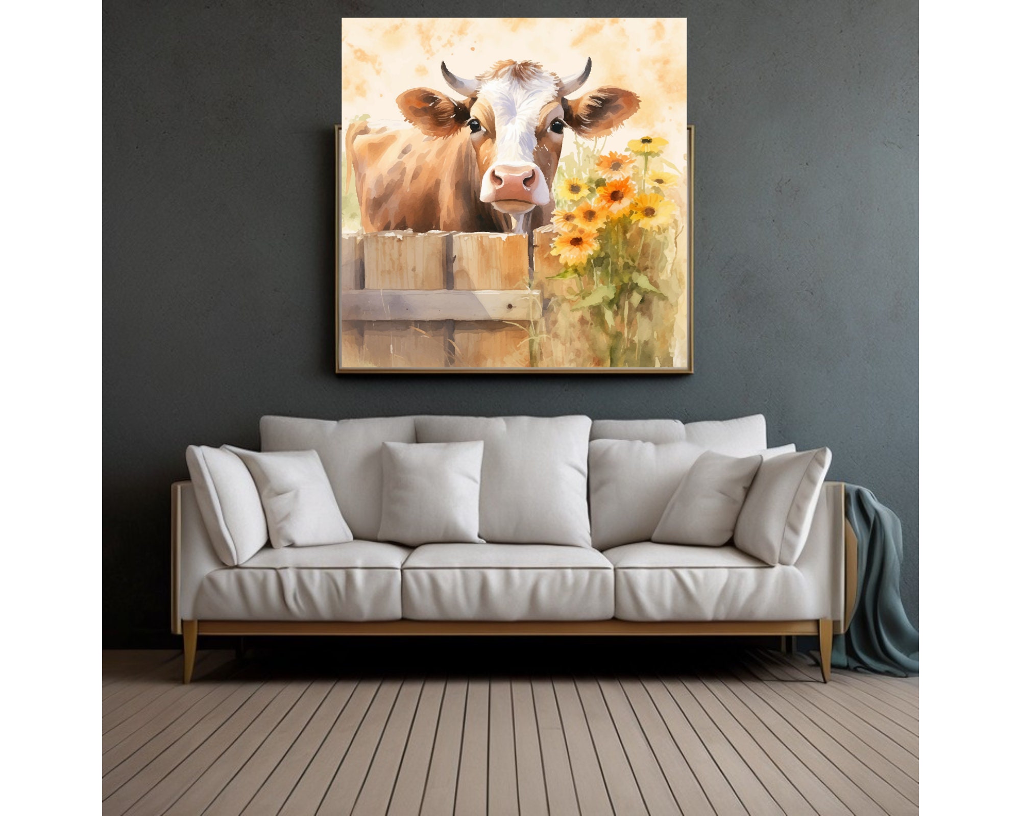 Highland Cow Poster, Farm Animals, Farmhouse Decor, Cow Art, Wall Decor ...