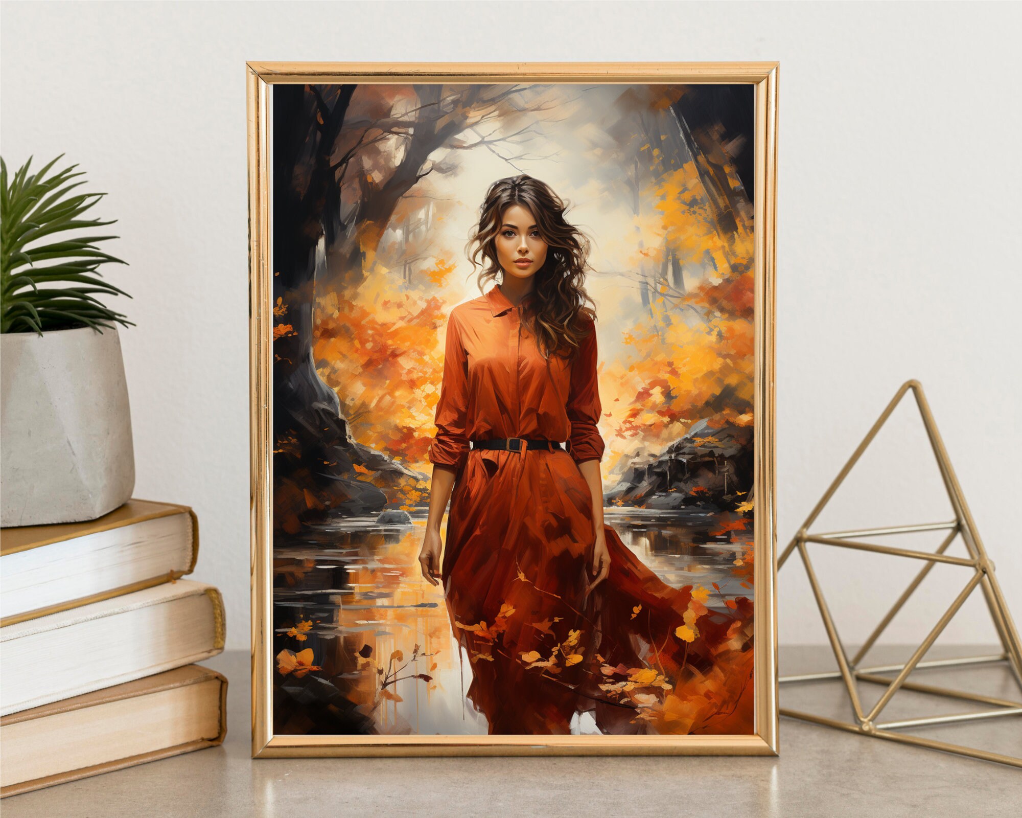 Beautiful Girl Poster, Autumn Fall Poster, Wall Art, Nature Wall Art ...