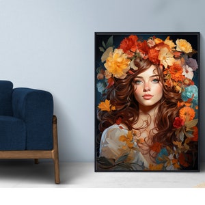 Beautiful Girl Poster, Wall Art, Girl Decor, Beautiful Girl Art, Girl ...