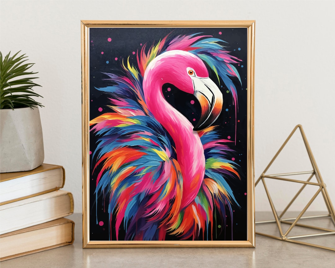 Pink Flamingo Poster, Wall Decor, Animal Decor, Flamingo Wall Art, Wall ...