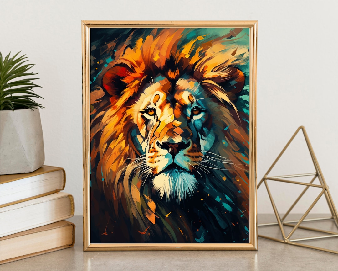 Lion Poster, Animal Poster Design, Home Decor, Living Room Decor ...