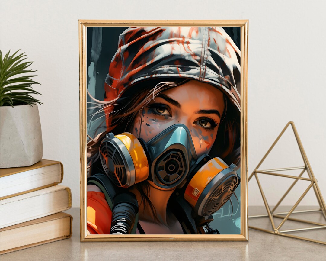 Cyberpunk Girl Poster, Commando Girl Art, Wall Decor, Wall Hanging ...