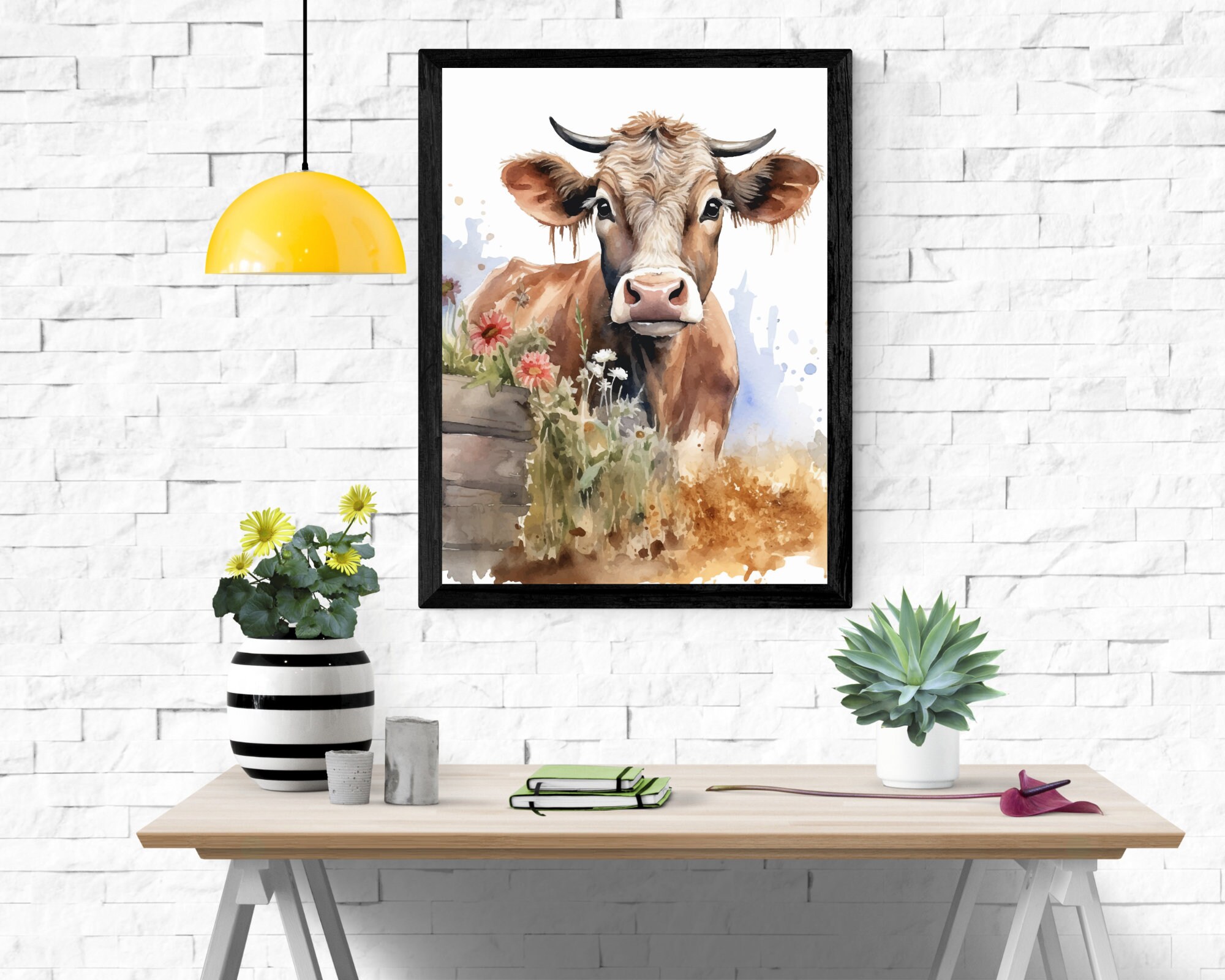 Highland Cow Poster, Farm Animals, Farmhouse Decor, Cow Art, Wall Decor ...