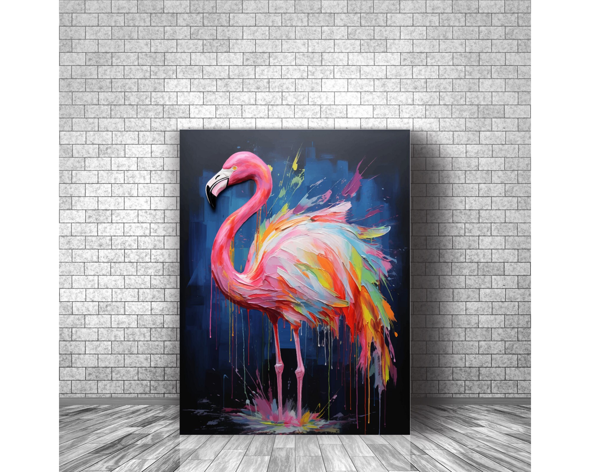 Colorful Flamingo Poster, Flamingo Wall Art, Flamingo Wall Decor, Bird ...